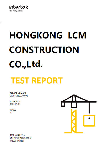 ประเทศจีน HongKong LCM Construction Co., Limited ควบคุมคุณภาพ